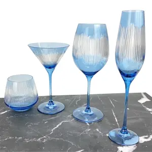 MICHAEL WAINWRIGHT Berkshire Highball Glass, Set Of 2 - Blue