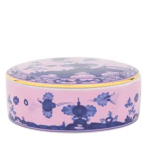 GINORI 1735 Oriente Italiano Round Box With Cover - Pink/blue