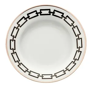 GINORI 1735 Catene Impero Shape Soup Plate Black