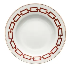 GINORI 1735 Catene Impero Shape Soup Plate Red