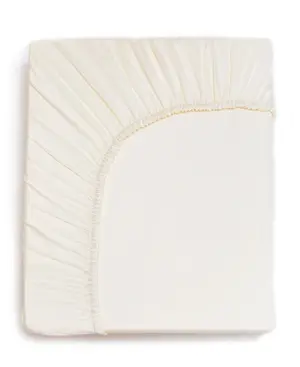 GOOSELINGS Solid Twin Fitted Sheet - Ivory