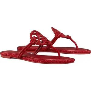 Tory Burch Miller Knotted Pavé Thong Sandal - Ruby