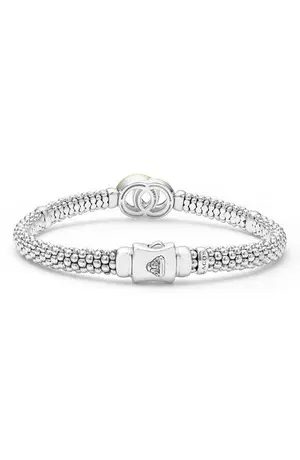 Lagos Signature Caviar Interlock Circle Bracelet - Silver