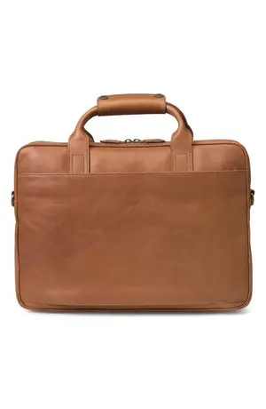 Johnston & Murphy Rhodes Leather Briefcase - Tan Full Grain
