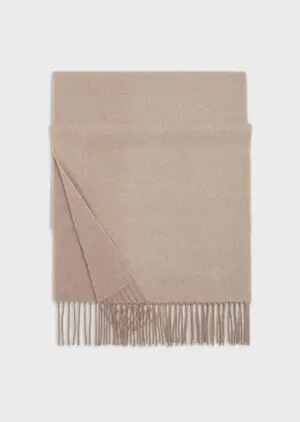 Giorgio Armani Cashmere Scarf With Embroidered Logo Dove Grey