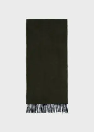Giorgio Armani Cashmere Scarf With Embroidered Logo Scuro