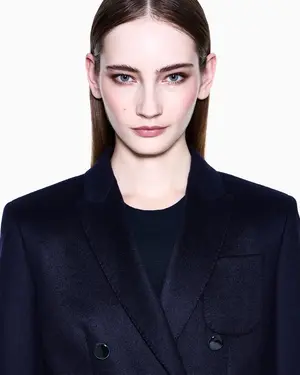 Giorgio Armani Virgin Wool And Cashmere Double-breasted Jacket - Navy_blue