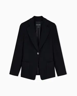 Giorgio Armani Single-breasted Virgin Wool And Cashmere Jacket - Black