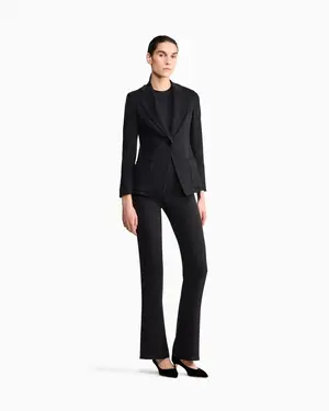 Giorgio Armani Single-breasted Virgin Wool And Cashmere Jacket - Black