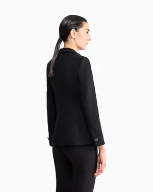 Giorgio Armani Single-breasted Virgin Wool And Cashmere Jacket - Black