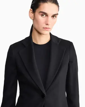 Giorgio Armani Single-breasted Virgin Wool And Cashmere Jacket - Black