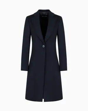 Giorgio Armani Pure Cashmere Single-breasted Coat - Navy_blue