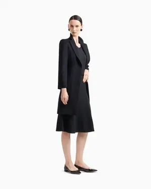 Giorgio Armani Pure Cashmere Single-breasted Coat - Navy_blue