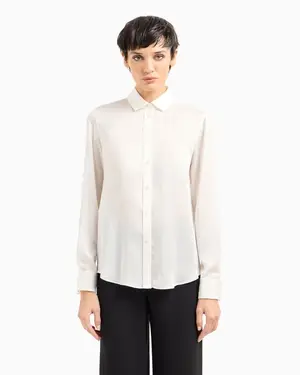 Giorgio Armani Silk Muslin Shirt - White