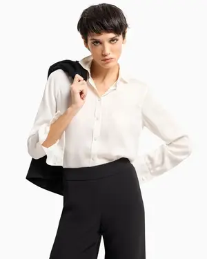 Giorgio Armani Silk Muslin Shirt - White