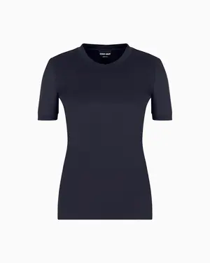 Giorgio Armani Short-sleeved Crew-neck Jumper - Navy_blue