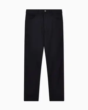 Giorgio Armani Regular-fit Five-pocket Stretch Cotton Trousers - Black