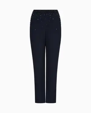 Giorgio Armani Embroidered Cady Trousers - Patterned