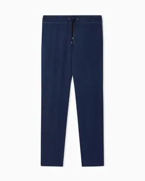 Giorgio Armani Icon Cupro Trousers - Navy Blue