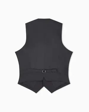 Giorgio Armani Single-breasted Virgin Wool Waistcoat - Black