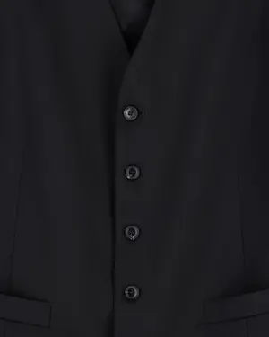 Giorgio Armani Single-breasted Virgin Wool Waistcoat - Black