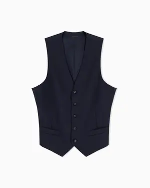 Giorgio Armani GIORGIO ARMANI Virgin Wool Waistcoat Navy Blue