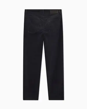 Giorgio Armani Regular-fit Trousers In Ribbed Cotton And Cashmere - Black