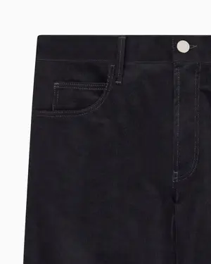 Giorgio Armani Regular-fit Trousers In Ribbed Cotton And Cashmere - Black