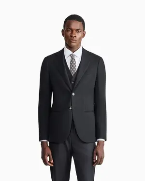 Giorgio Armani George Line Single-breasted Jacket In Cashmere - Black