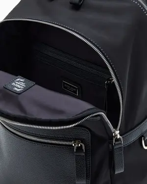 Giorgio Armani Recycled-nylon And Pebbled-leather Backpack