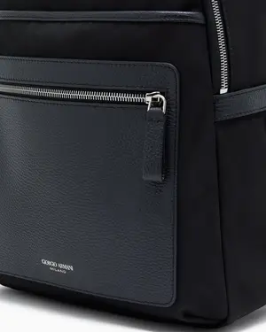 Giorgio Armani Recycled-nylon And Pebbled-leather Backpack