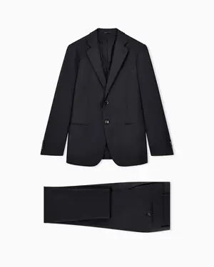 Giorgio Armani Soho Line Single-breasted Suit In Wool And Cashmere - Black