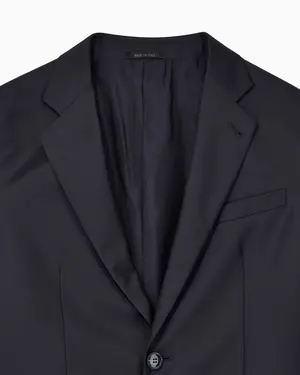 Giorgio Armani Soho Line Single-breasted Suit In Wool And Cashmere - Navy_blue