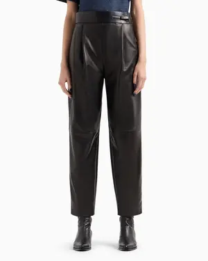 Giorgio Armani Straight-cut Nappa-leather Trousers