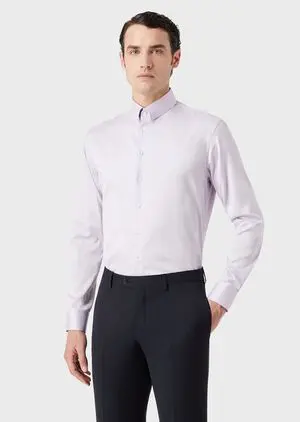 Giorgio Armani Cotton Twill Shirt Lilla