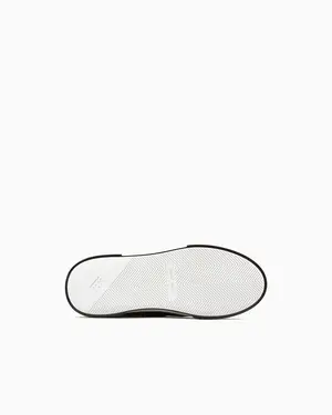 Giorgio Armani Leather And Fabric Sneakers - Black