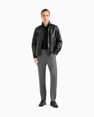 Giorgio Armani Flat-front Wool And Cashmere Gabardine Trousers - Grey