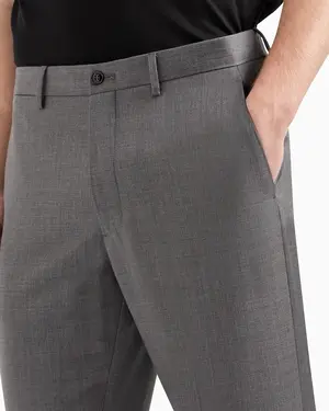 Giorgio Armani Flat-front Wool And Cashmere Gabardine Trousers - Grey