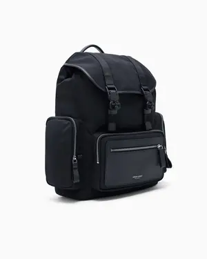 Giorgio Armani Recycled Nylon And Pebbled-leather Backpack