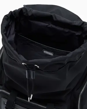 Giorgio Armani Recycled Nylon And Pebbled-leather Backpack