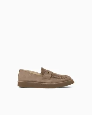Giorgio Armani Suede Loafers - Beige