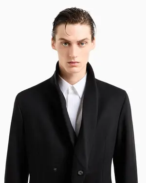Giorgio Armani Cashmere Double-breasted Coat - Black