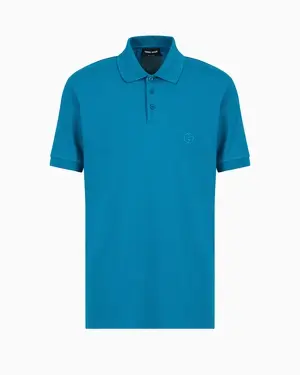 Giorgio Armani Stretch Cotton Piqué Polo Shirt Green