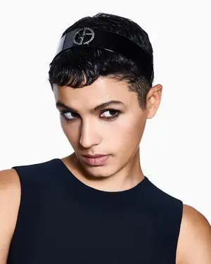 Giorgio Armani Headband With Crystal Logo