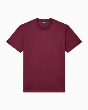 Giorgio Armani Plain-knit Jersey T-shirt In A Silk-and-cotton Blend - Red