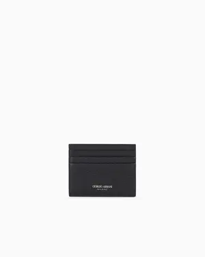 Giorgio Armani Leather Card Holder - Black