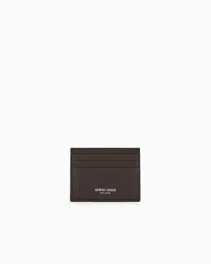 Giorgio Armani Leather Card Holder - Brown