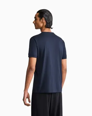 Giorgio Armani Borgonuovo 11 Crew-neck T-shirt In Pima Cotton Jersey - Blue