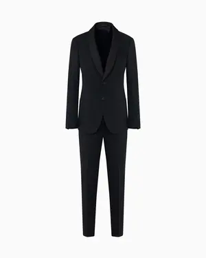 Giorgio Armani Soho Line Single-breasted Tuxedo In Wool Crêpe - Black