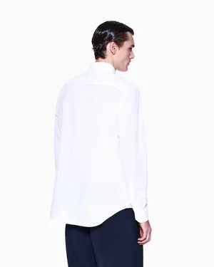 Giorgio Armani Regular-fit Cotton-seersucker Shirt - White